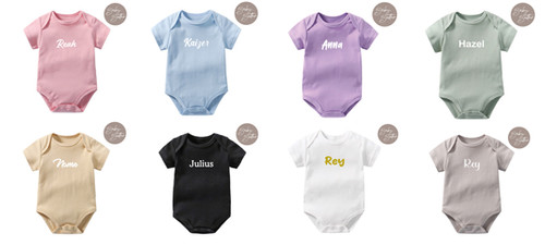 Custom Name/Text Print on Baby Romper | Butter Prints