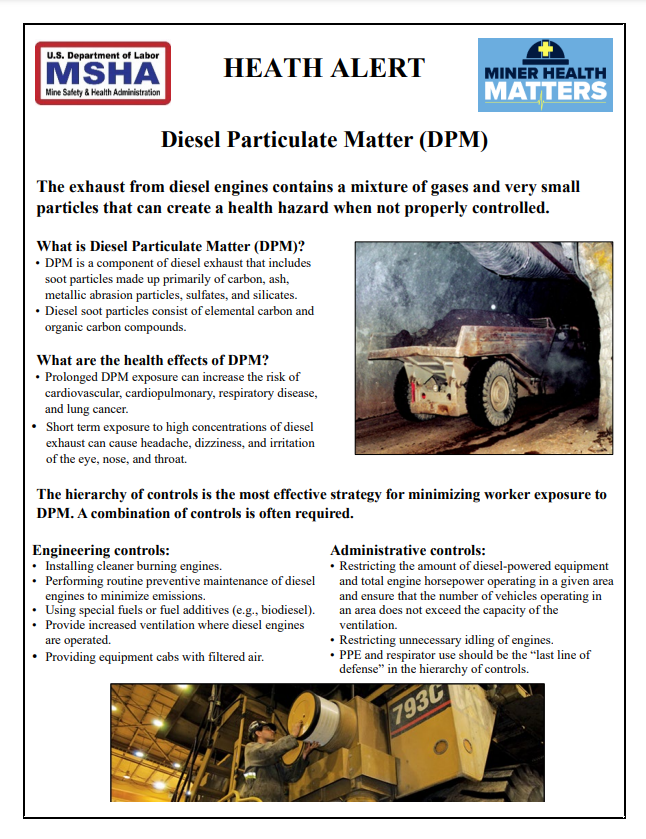 Diesel Particulate Matter (DPM) - Health Alert