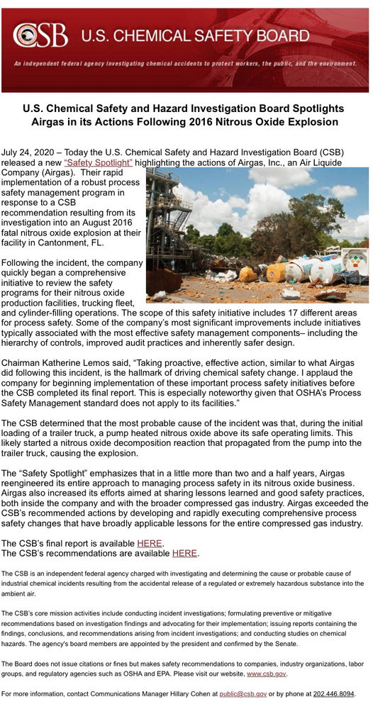 CSB Safety Spotlight