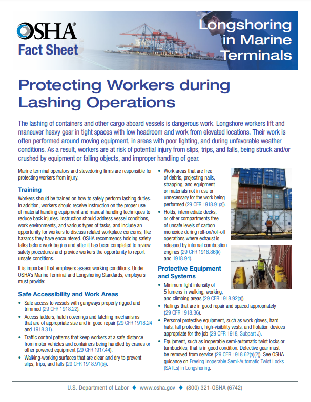 Train workers on how to safely perform lashing duties."