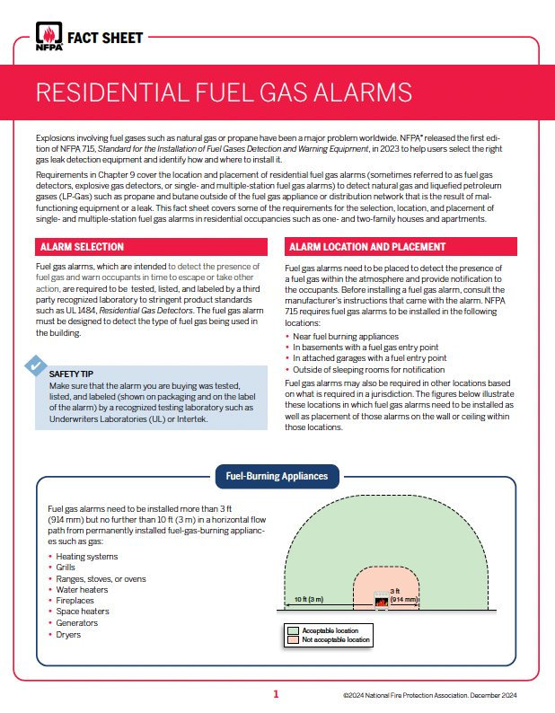 Residential Fuel Gas Alarms - NFPA Resource