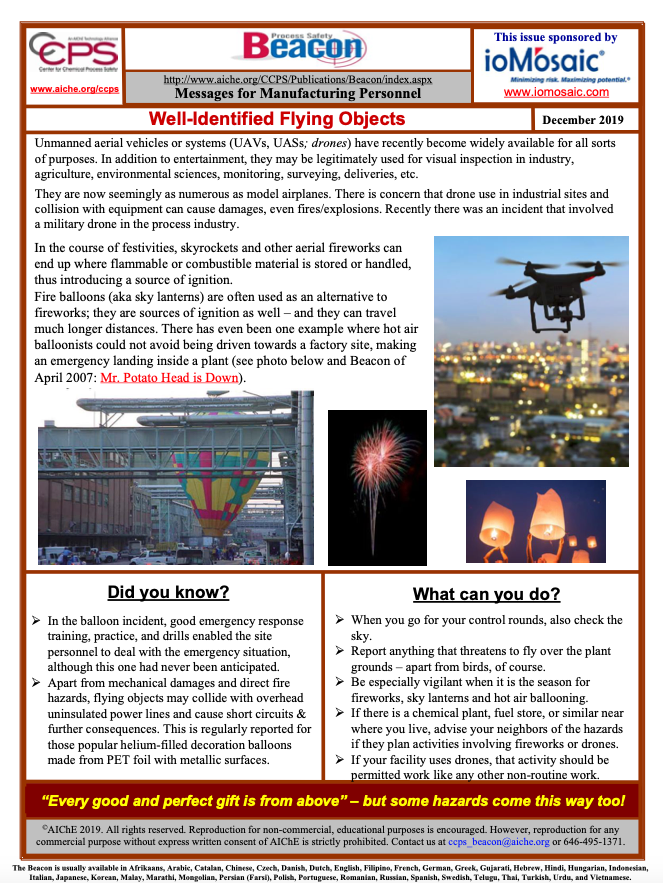 Check out the December CCPS Process Safety Beacon on Well-Identified ...