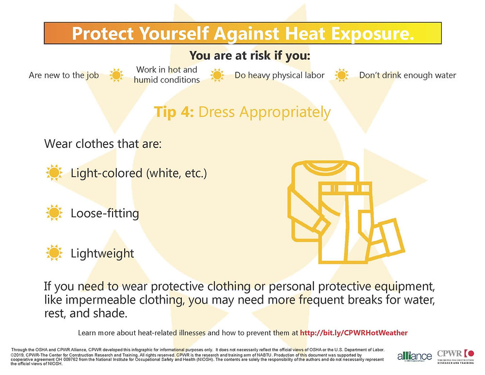 Protect yourself against heat exposure! Protect yourself against heat exposure!