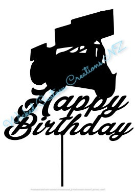 Sprintcar Happy Birthday cake topper | Wicked Custom Creatihttps ...