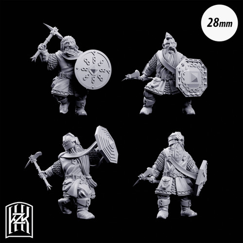 Exiled Dwarf Pick Warriors | Bunker Miniatures