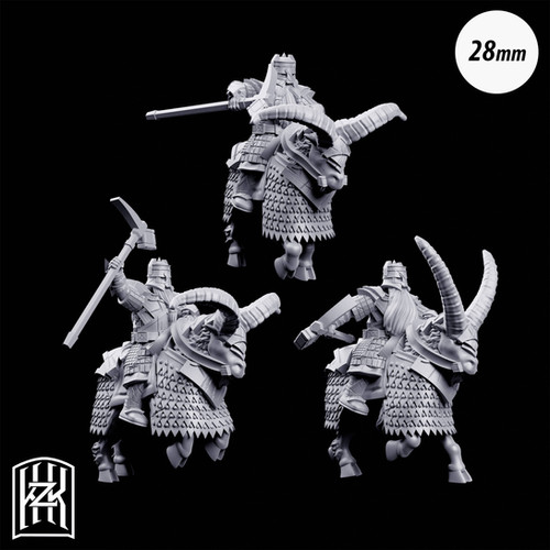 Dwarf Mattocks Goat Riders | Bunker Miniatures