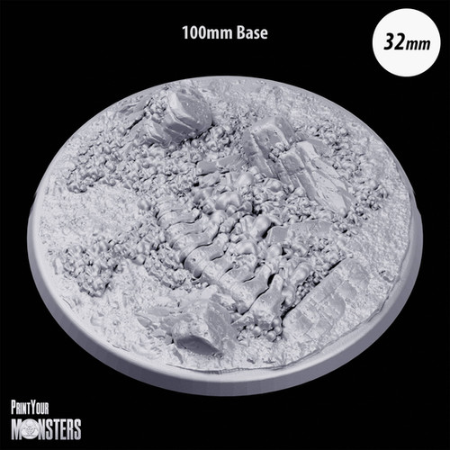 100mm Land of Bone Base A | Bunker Miniatures