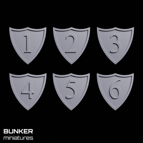 Shield Tokens (6 pack) | Bunker Miniatures