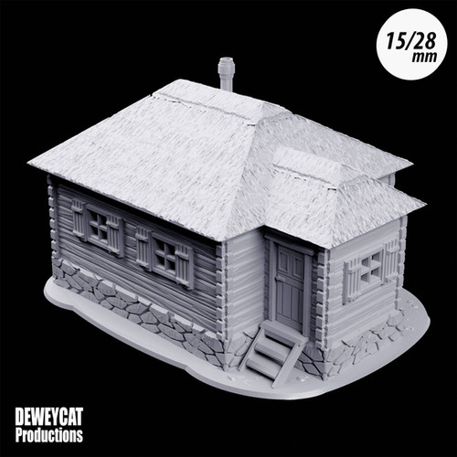 WWII Eastern European Thatched Roof House C | Bunker Miniatures