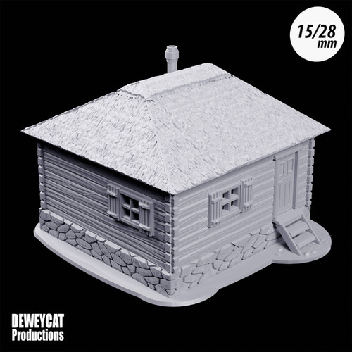 WWII Eastern European Thatched Roof House B | Bunker Miniatures