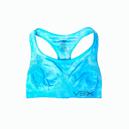 Women's Upcycle Blue Tie Dye Sports Bra | Tailor Sallee