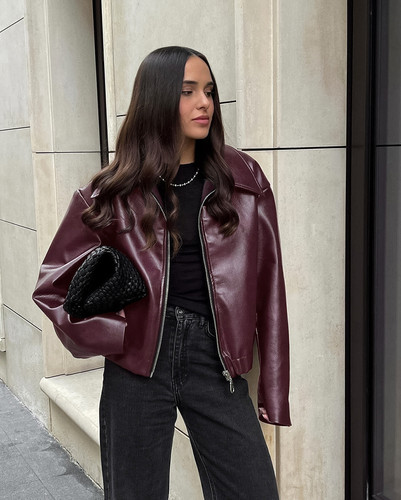 Wine leather jacket | Ineffable