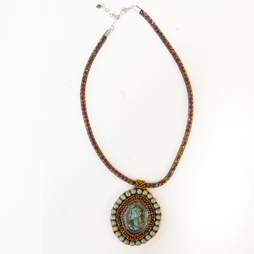 Green Blue Medallion Necklace | Lee Andersen