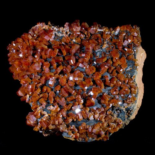 Freestanding Vanadinite on Black Goethite | Studio Mineralia