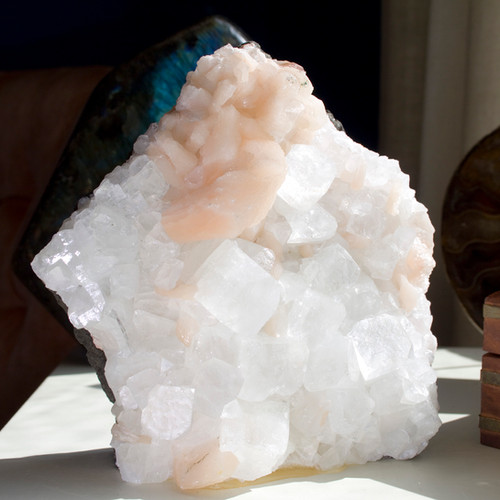 Icy Cubic Apophyllite with Stilbite | Studio Mineralia