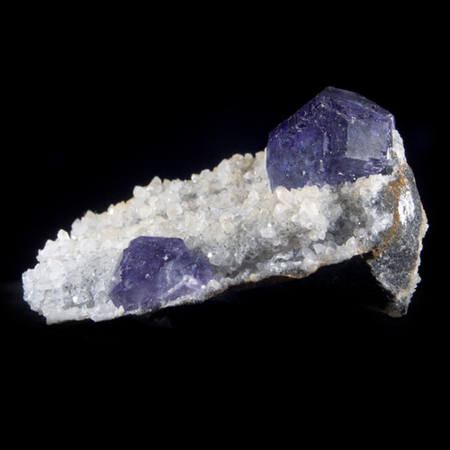 Purple Fluorite on Cascading Quartz. Xia Yang Mine, Fujian, China ...