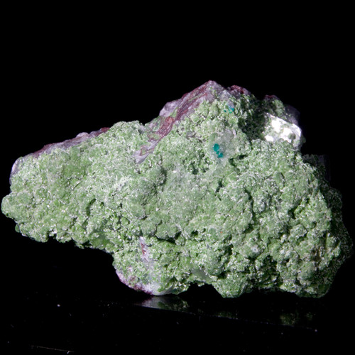 Bayldonite on Calcite with Tiny Dioptase | Studio Mineralia