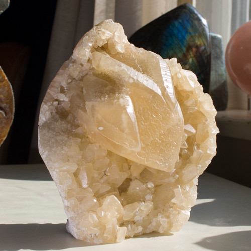 Triple-Terminated Etched 3" Calcite Crystal on Matrix | Studio Mineralia