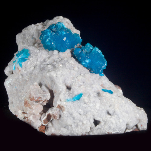 Cavansite with Miniature Cubic Calcite | Studio Mineralia