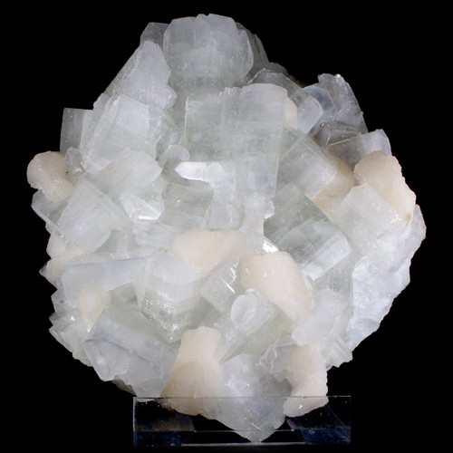 Translucent Plate of Soft Green Apophyllite & White Stilbite Crystals ...