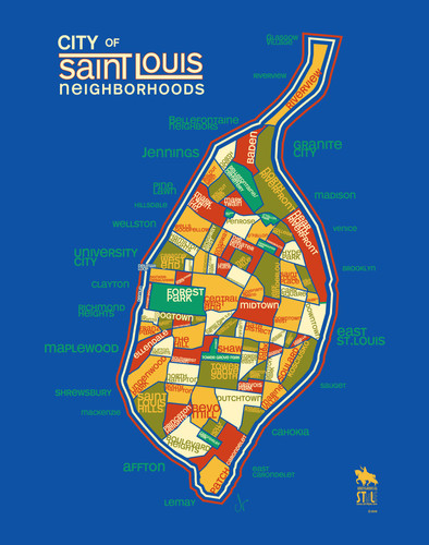 City of St. Louis Neighborhoods digital print (11"x14") | STL-Style