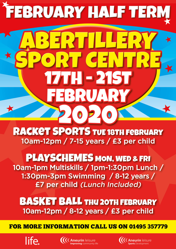 Half Term Activities - Abertillery Sports Centre | ALC 3-16