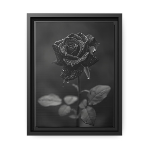 Black Rose, Canvas, Black Frame | PASTELLE by Gabriell