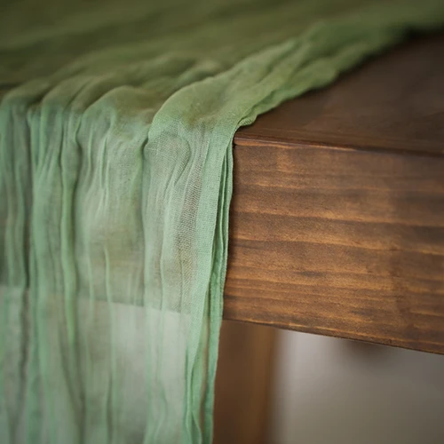 Table Runner- Muslin Sage | BlackBird Hire