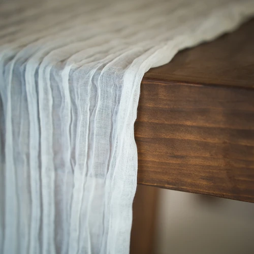 Table Runner- Muslin White | BlackBird Hire