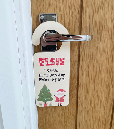Personalised Christmas Door Hanger, Santa Please Stop Here Sign | That ...