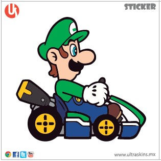 MARIO BROS, LUIGI, COCHE - STIKERS DECORATIVOS | Catálogo Ultraskins