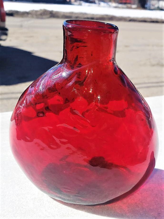 VTG Large 10 Ruby Red Glass Globe Vase Collectibles Art & Collectibles ...