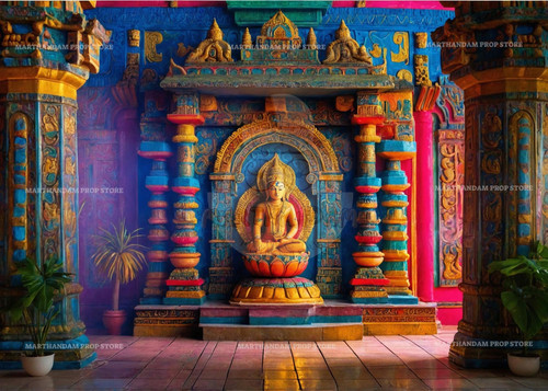 Temple - Printed Backdrop - Fabric | Marthandam Prop Stor