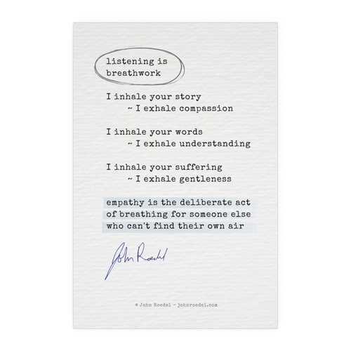 Listening Is Breathwork Poster (UK) | John Roedel