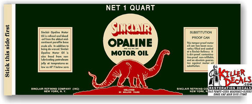 (SINC-104) 13.75" X 5.3" SINCLAIR OPALINE RED MOTOR OIL CAN WRAP ...