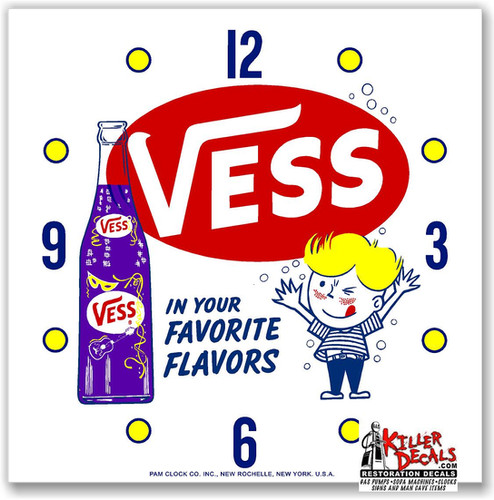 (VESS-100 SERIES) REPLACMENT VESS SODA CLOCK FACE | killer decals