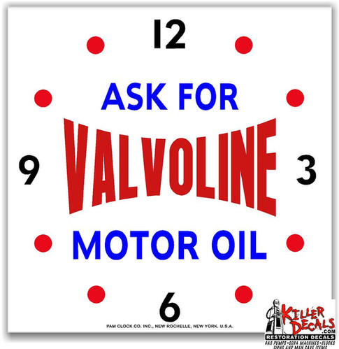 (VALVO-200 SERIES) REPLACMENT VALVOLINE OIL CLOCK FACE | killer decals