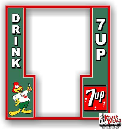 (CANDY-4) 7UP OVERLAY FOR GUMBALL MACHINES | killer decals
