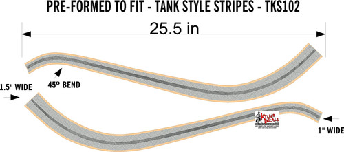 (HD-TKS-103) PAIR ORIGINAL STYLE TANK STRIPES - 45 degree | killer decals