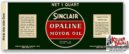 (SINC-102) 13.75" X 5.3" SINCLAIR OPALINE OIL CAN WRAP | killer decals