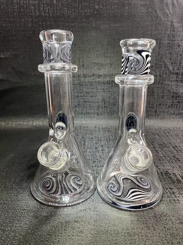 Augy glass mini tube, 14mm, 6inch (black, clear) | Phoenix Fire Glass