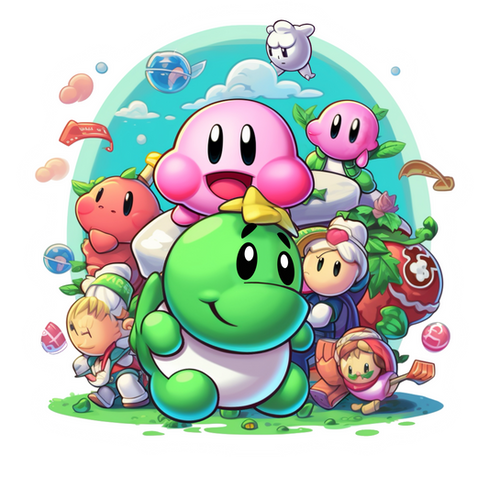 Kirby, Yoshi, and Friends | Caricatures by Gabe