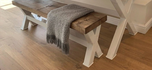 Matching XX WHITE Bench for Double X Table - 645 | RCC Furniture ...