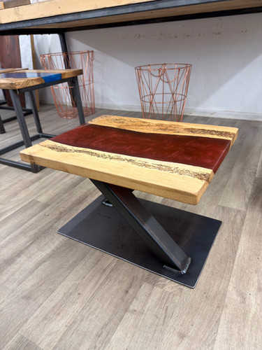 **IN-STOCK** Solid Oak Epoxy River Side Table - 39x39x32 | RCC ...