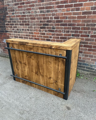 Reclaimed Industrial Chic Custom 'L' Shape Corner Home Bar Counter -730 ...