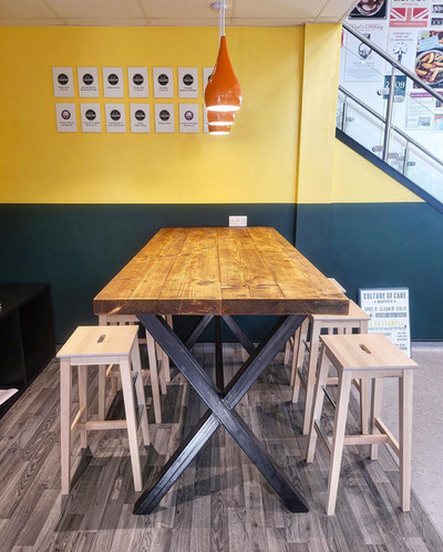 Reclaimed Industrial Chic TALL XX Solid Wood & Steel Poser Table - 741 ...