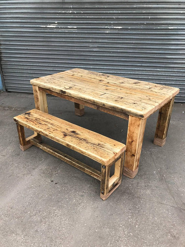 Reclaimed Rustic Industrial Farmhouse 6-8 Seater Solid Wood Table ...