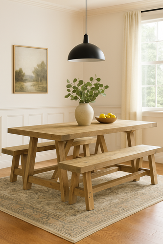 Reclaimed A-Frame Country Farmhouse 6-8 Seater Solid Wood Dining Table ...