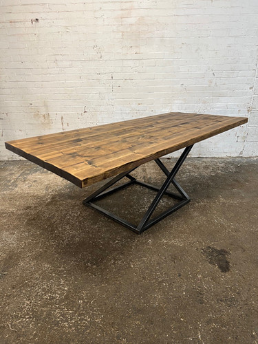 Industrial Chic Reclaimed Twist Centre Pedestal Table Steel & Wood ...