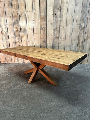 Industrial Chic All Timber Sleeper Spider Pedestal Dining Table - 802 ...